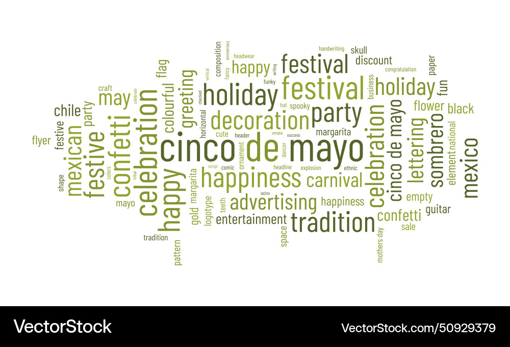 Cinco de mayo word cloud template cultural Vector Image