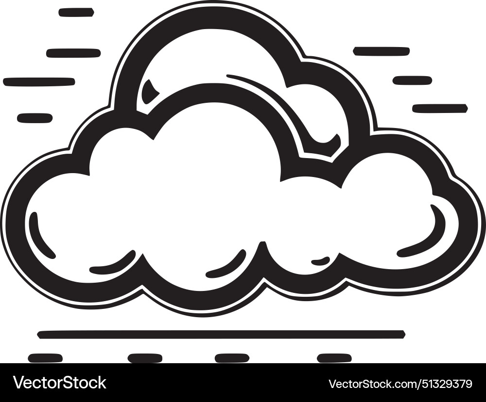 Cloud - minimalist and simple silhouette Vector Image