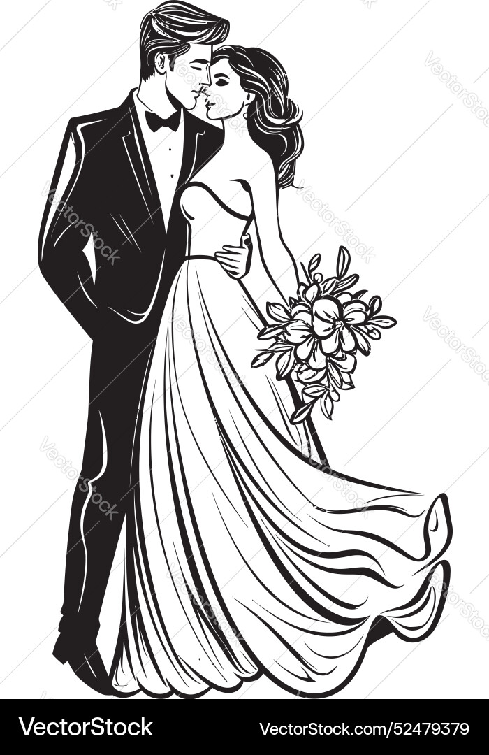 Everlasting bond bride and groom symbol eternal Vector Image