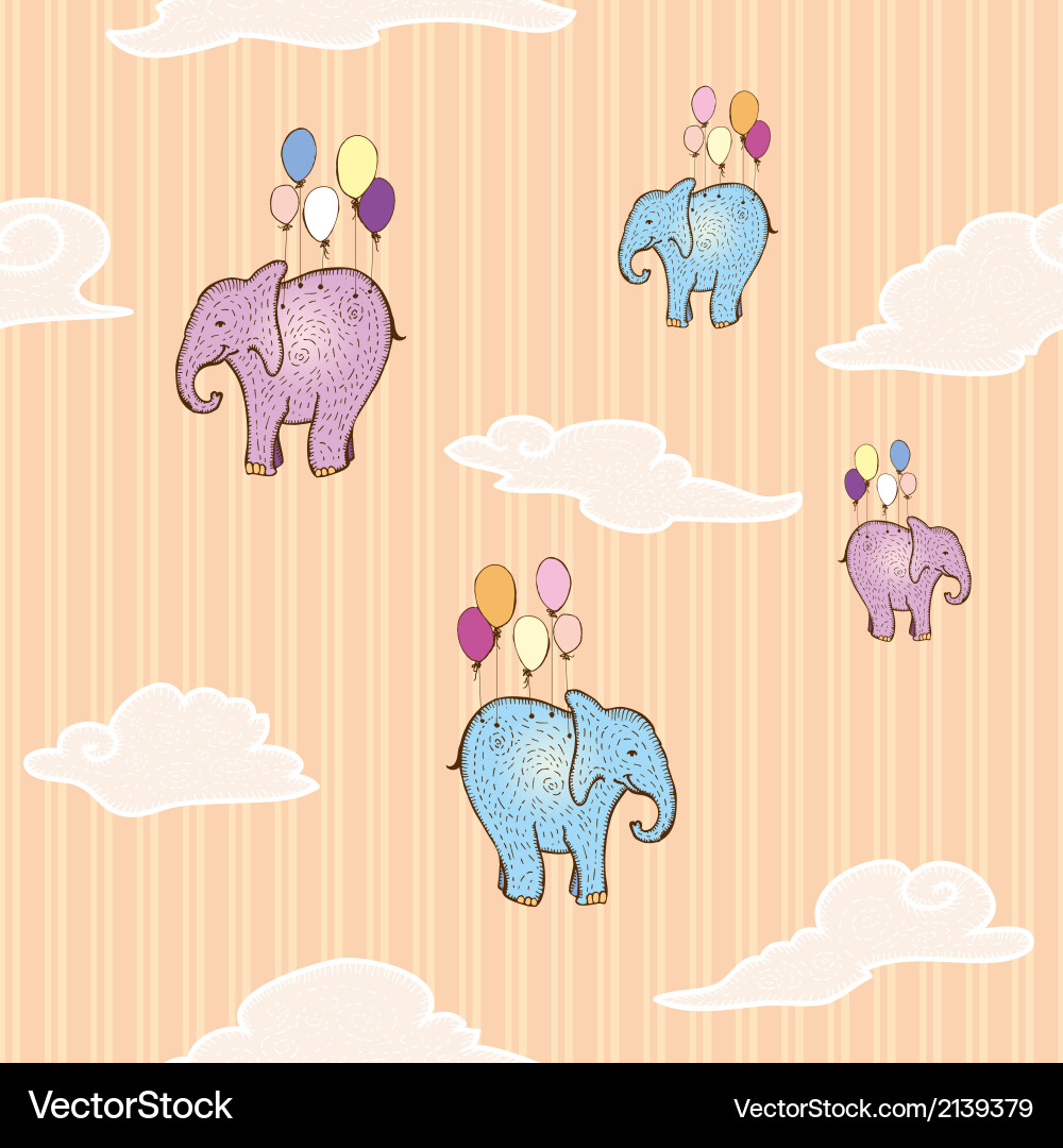 Flying elephant Royalty Free Vector Image - VectorStock