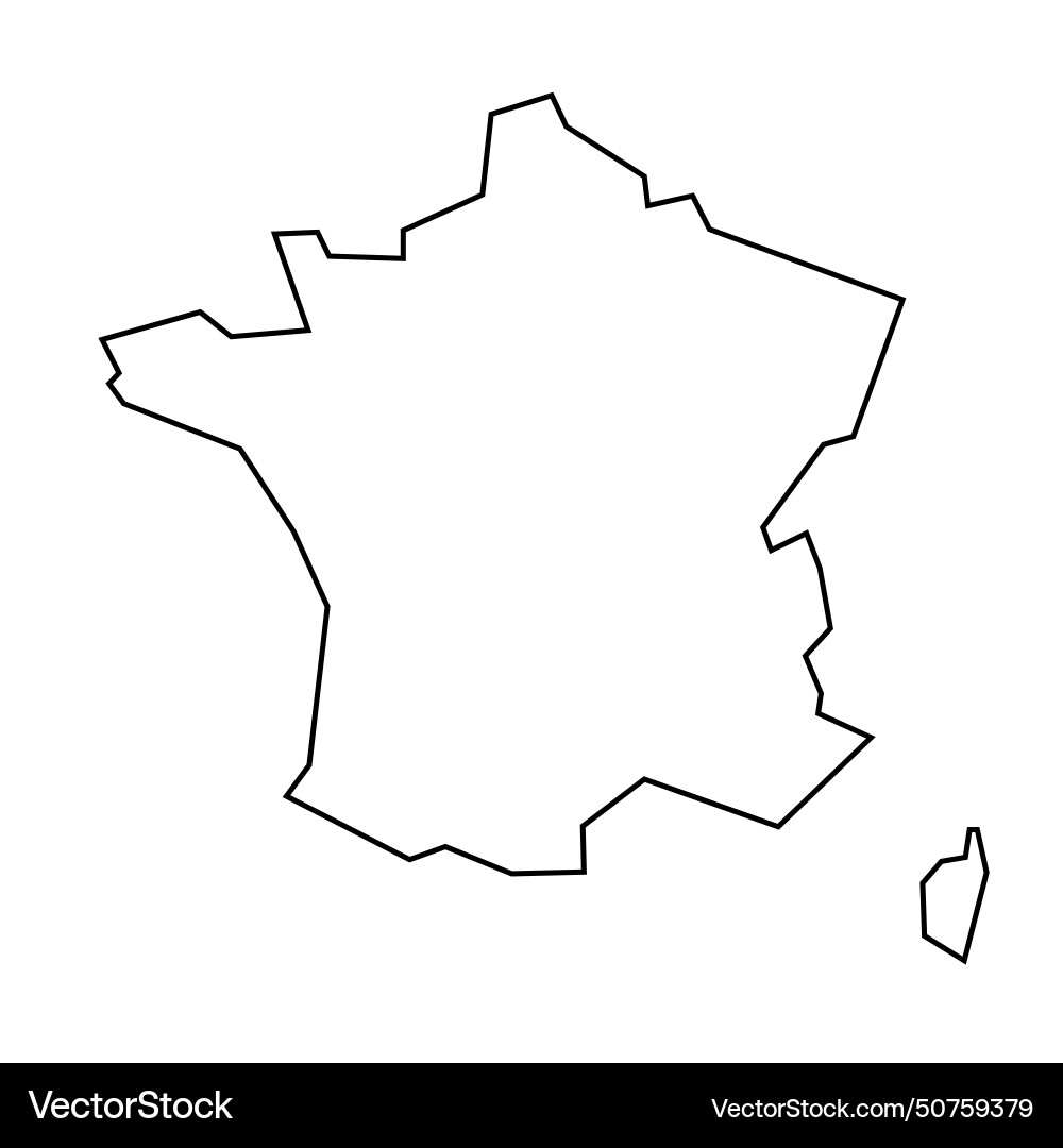 France country map thin outline icon Royalty Free Vector