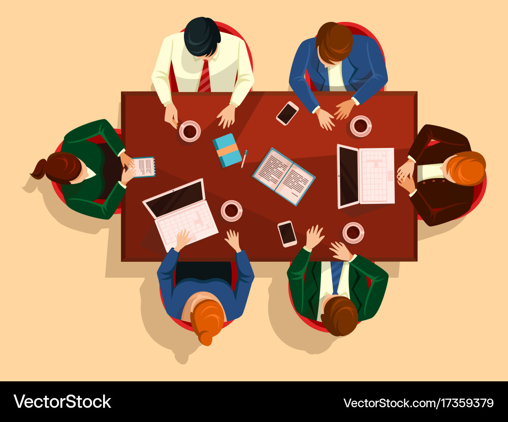 People at table business team meeting Royalty Free Vector