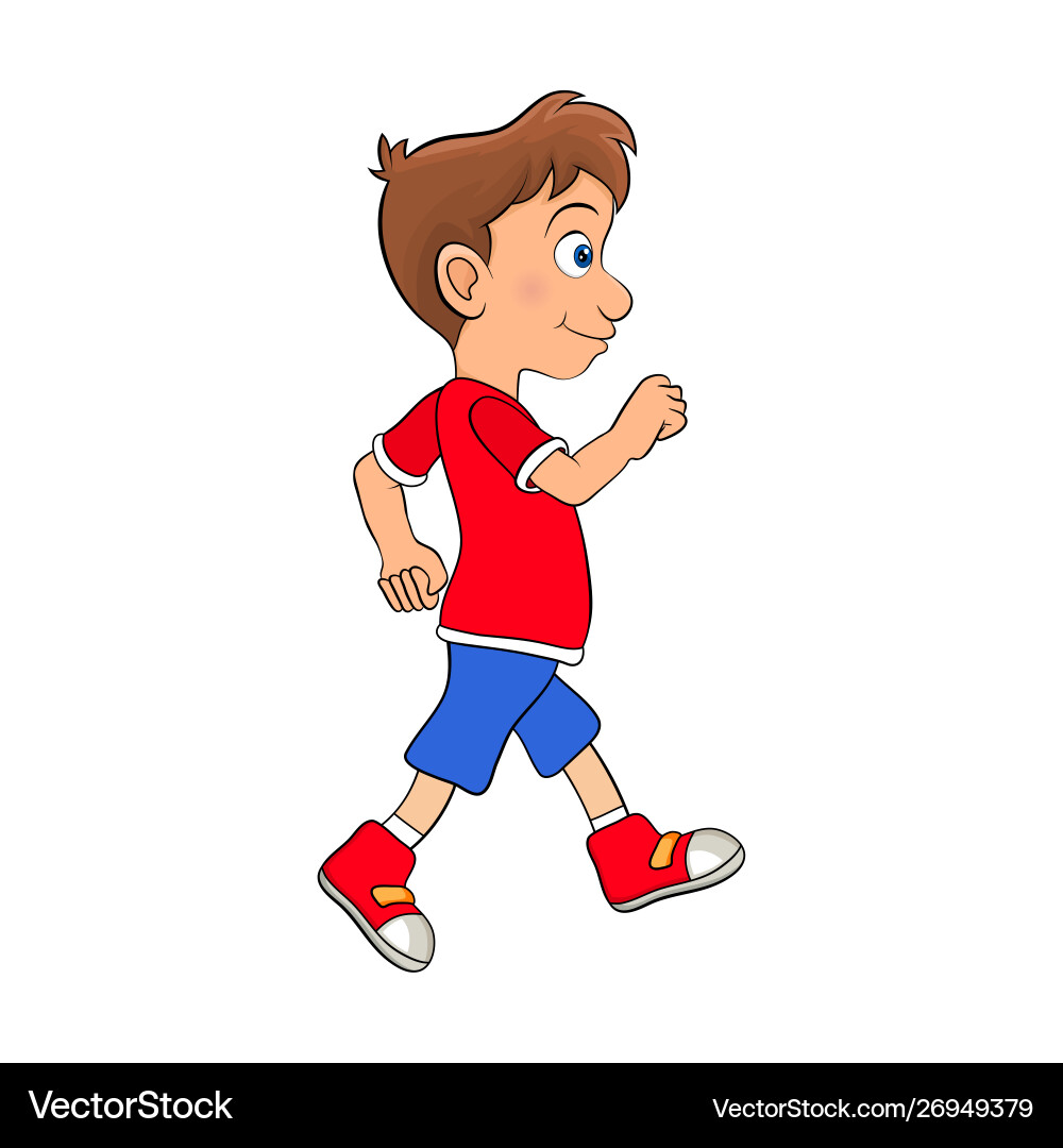Preschool boy walking cartoon design isolated Vector Image