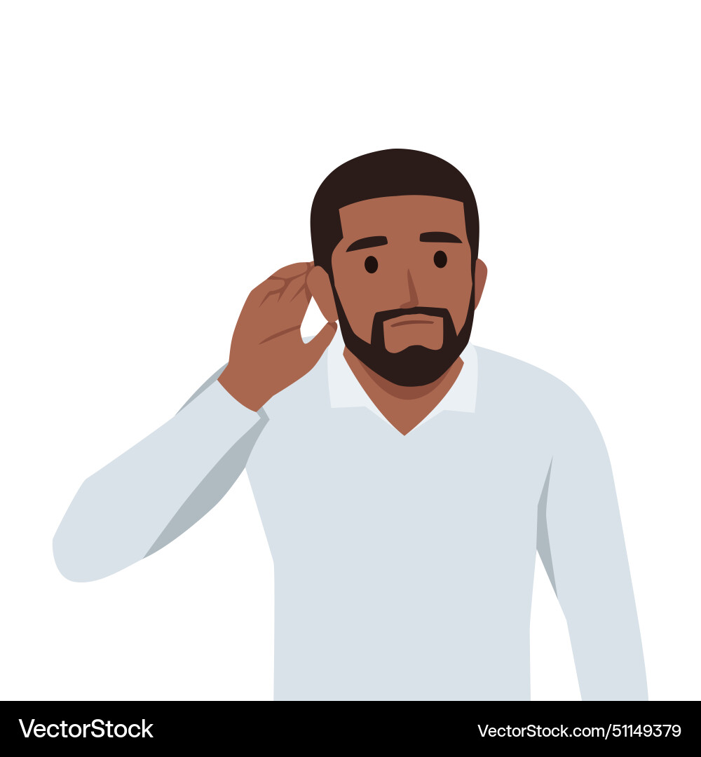 Say more loudly man smiling and having his hand Vector Image