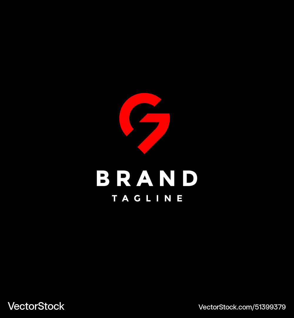 Simple red g spot logo design Royalty Free Vector Image