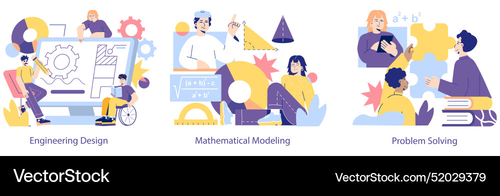 Stem education flat Royalty Free Vector Image - VectorStock