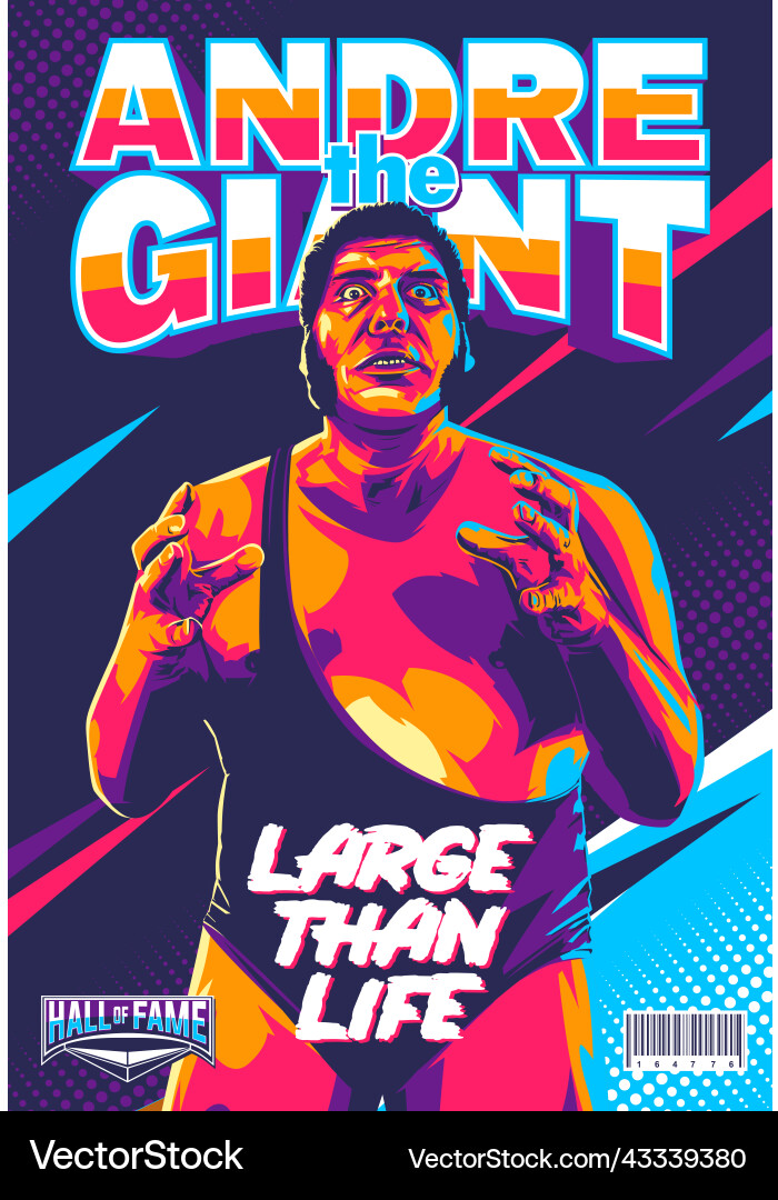 Andre the giant 1000 Royalty Free Vector Image