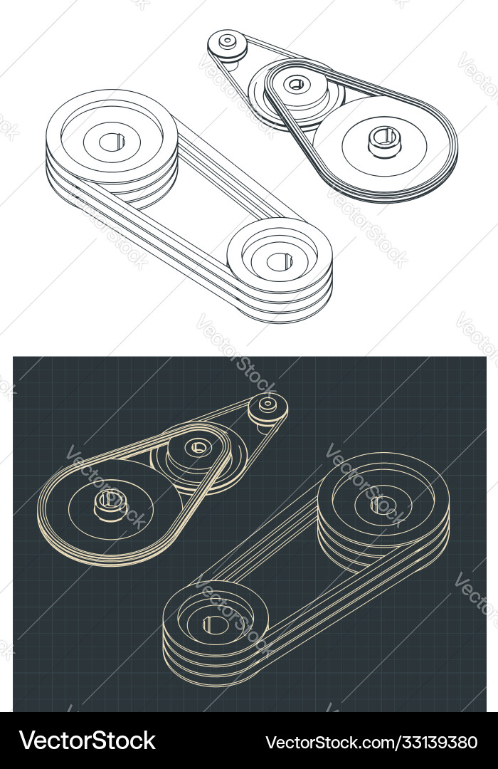 Belt drive blueprints Royalty Free Vector Image