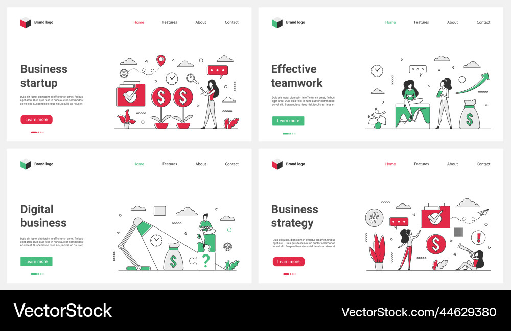 Business startup online effective teamwork Vector Image