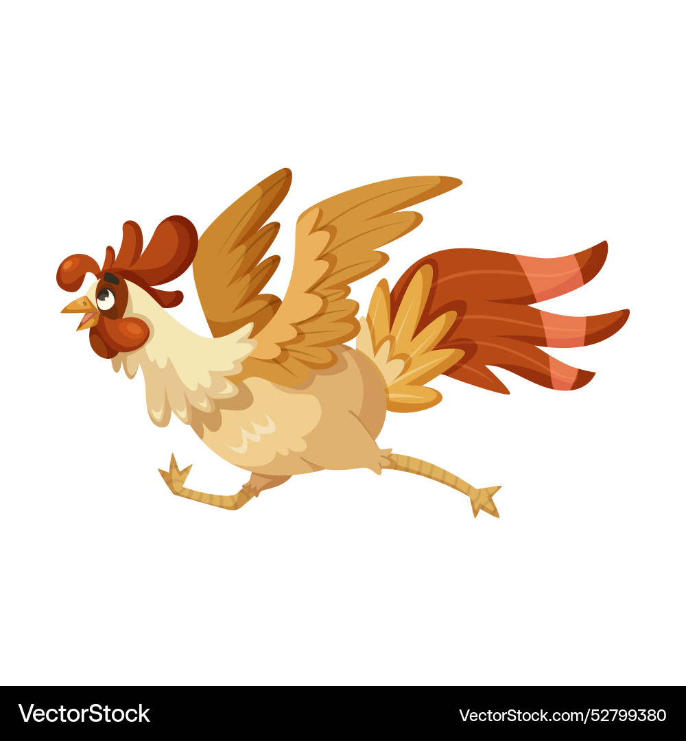 Cartoon chicken running energetically Royalty Free Vector