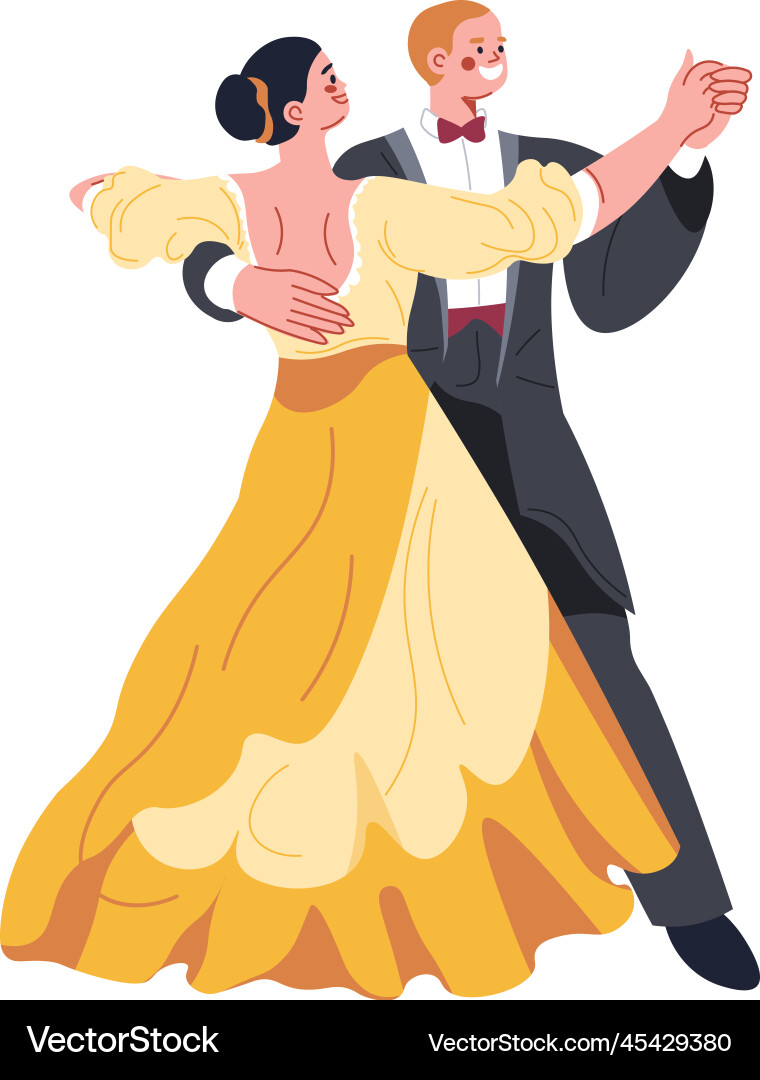Dancing waltz classic dance professional couple Vector Image