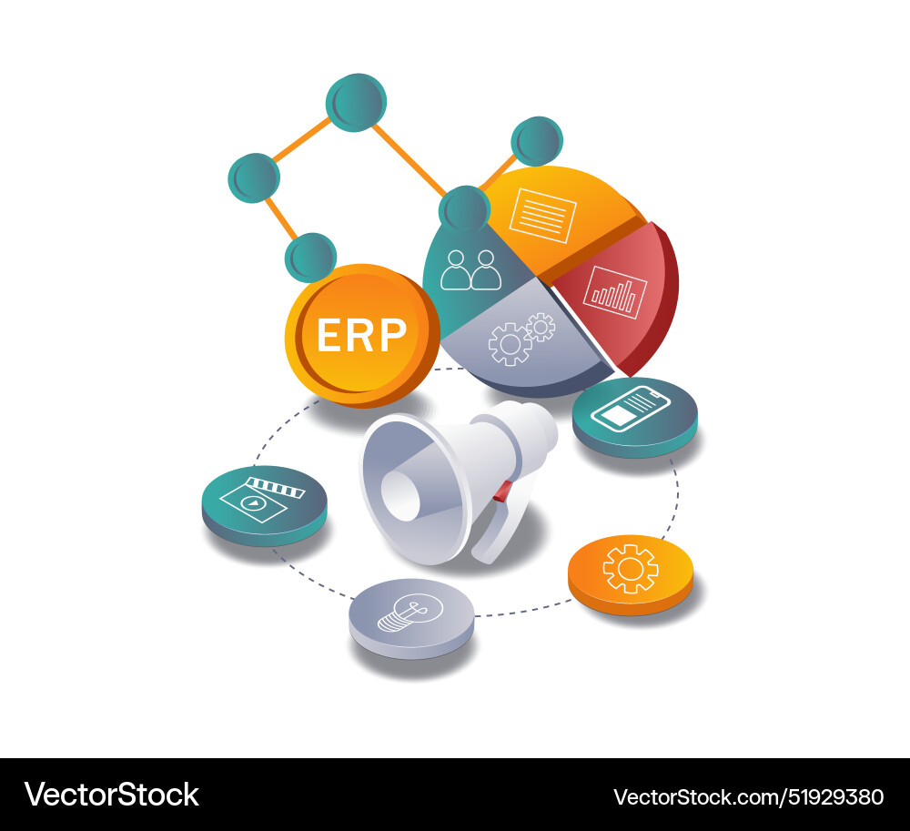 Erp system campaign for business developers Vector Image