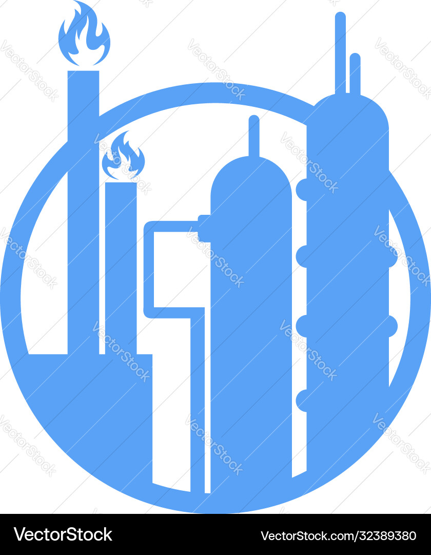 Factory extracting natural gas isolated logo Vector Image