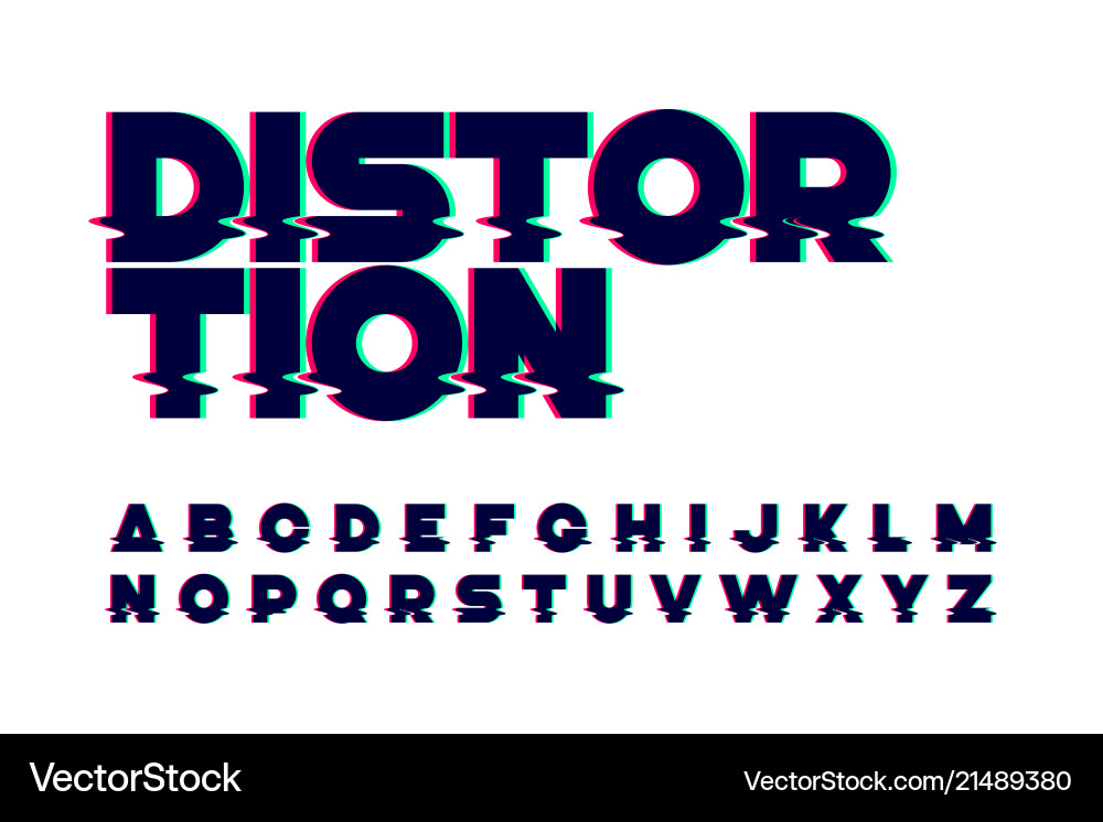 Glitchy Distorted Typeface Royalty Free Vector Image