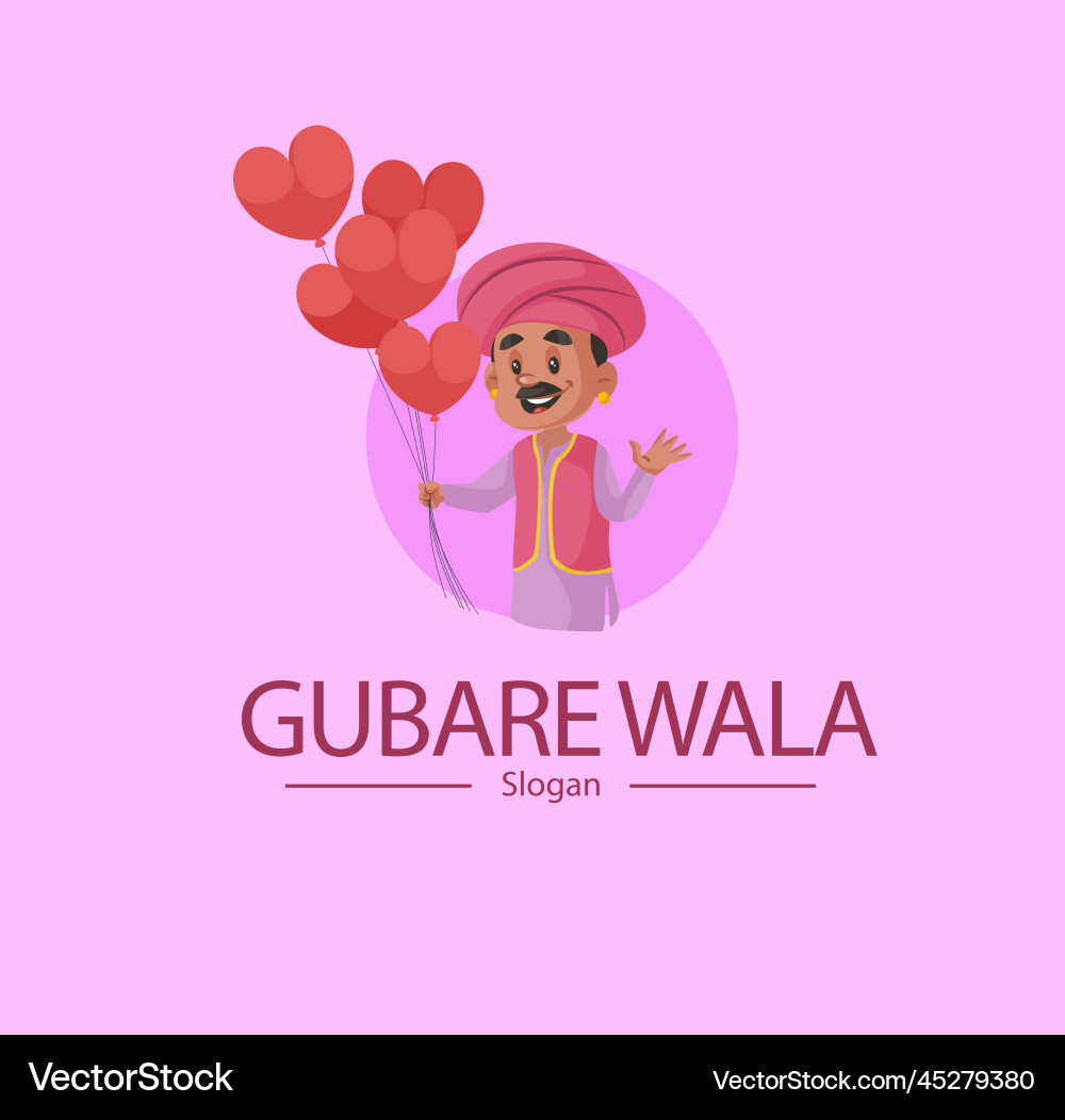 Gubare wala mascot logo Royalty Free Vector Image