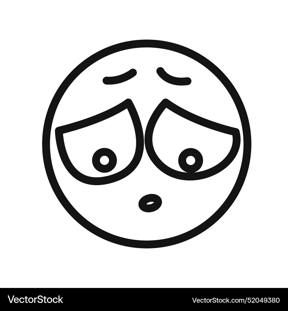 Guilty face emoji icon linear graphics sign Vector Image