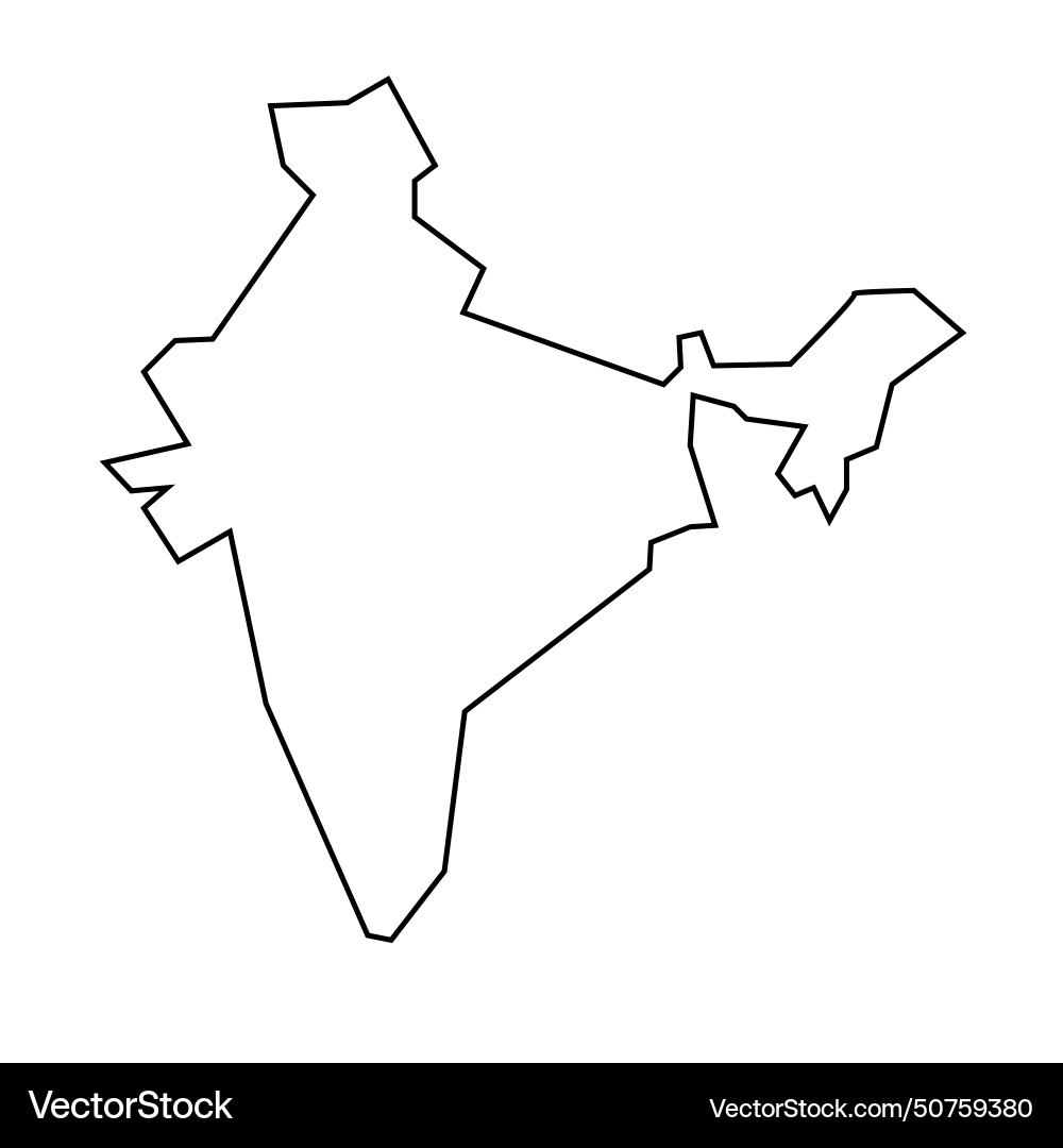 India country map thin outline icon Royalty Free Vector