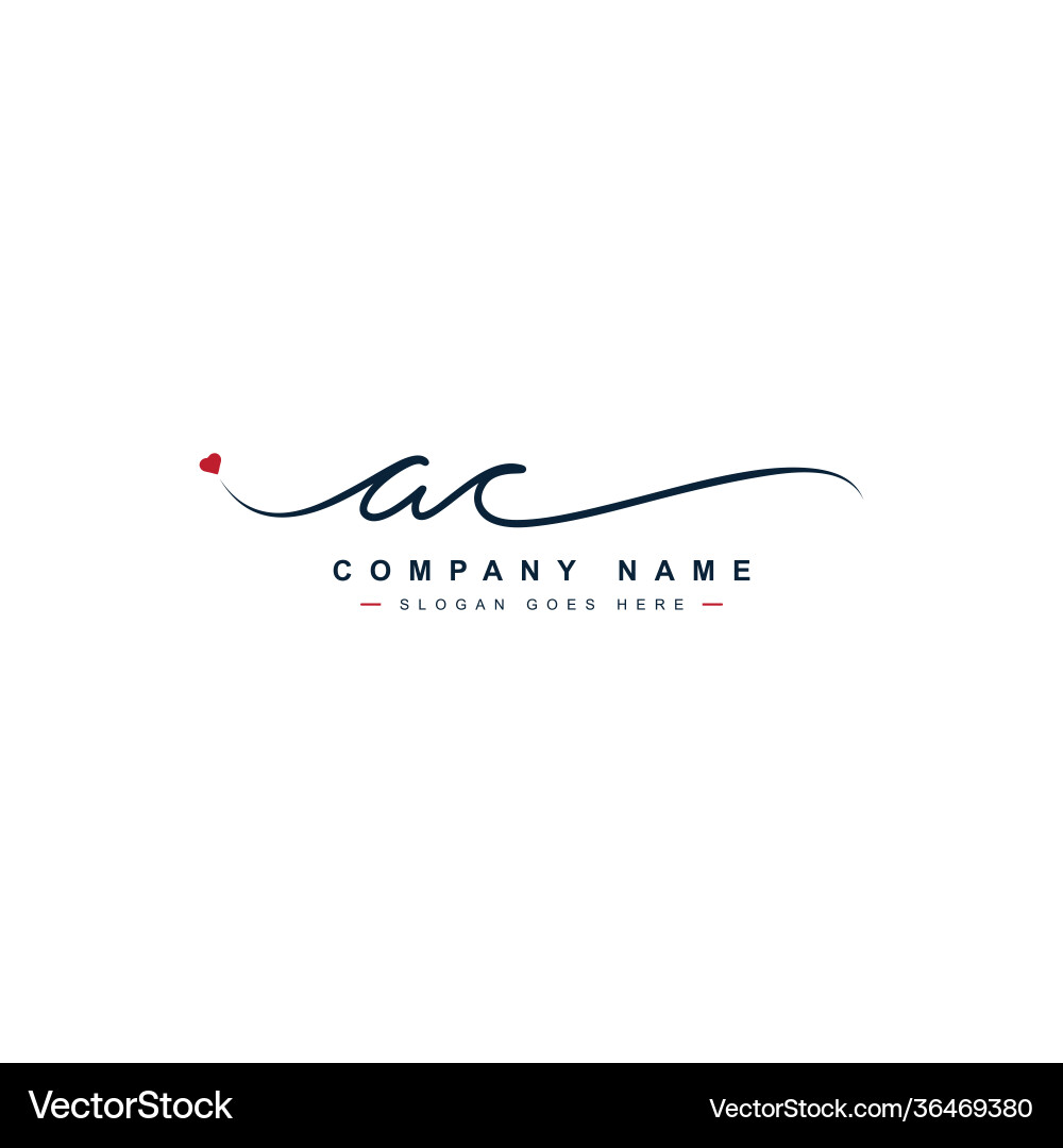 Initial letter ac logo - handwritten signature Vector Image