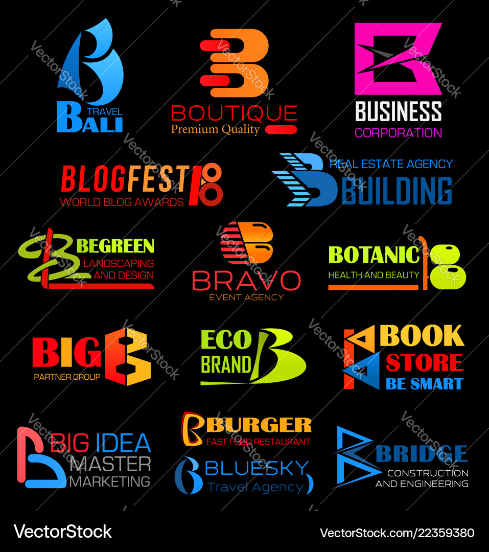 Letter b company or brand identity Royalty Free Vector Image