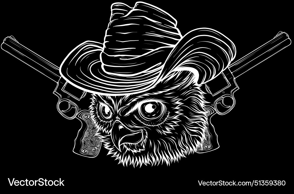 Outline owl head design Royalty Free Vector Image