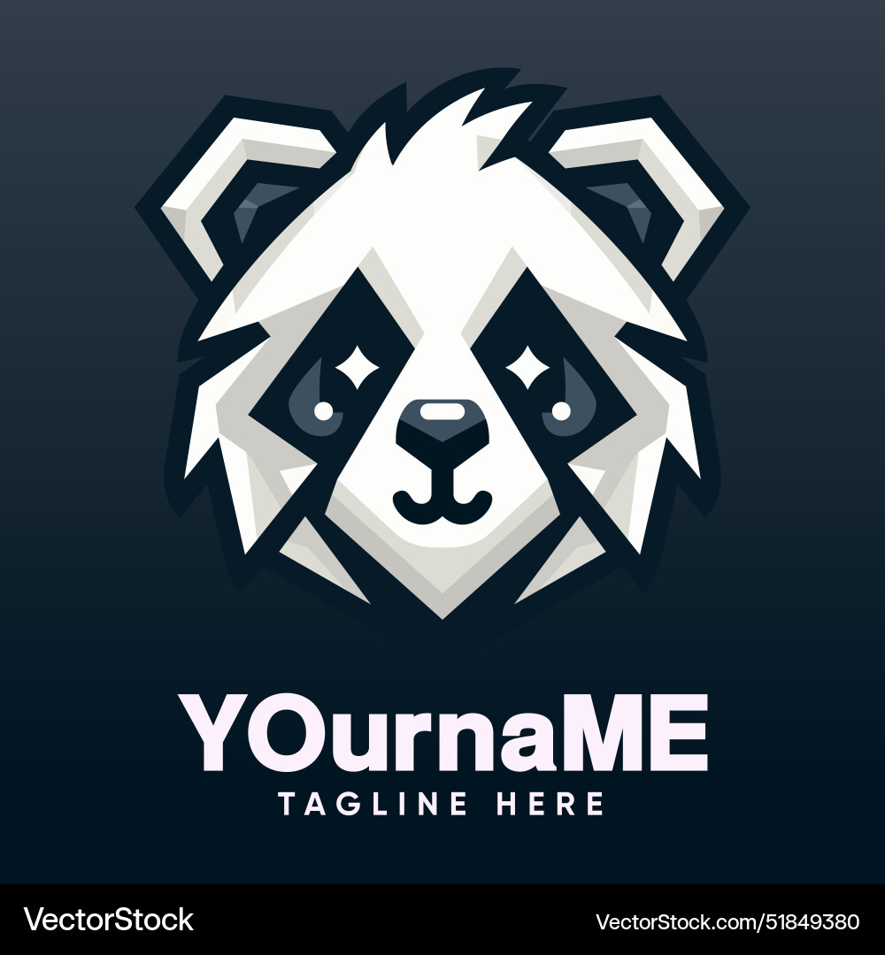 Panda head mascot logo Royalty Free Vector Image
