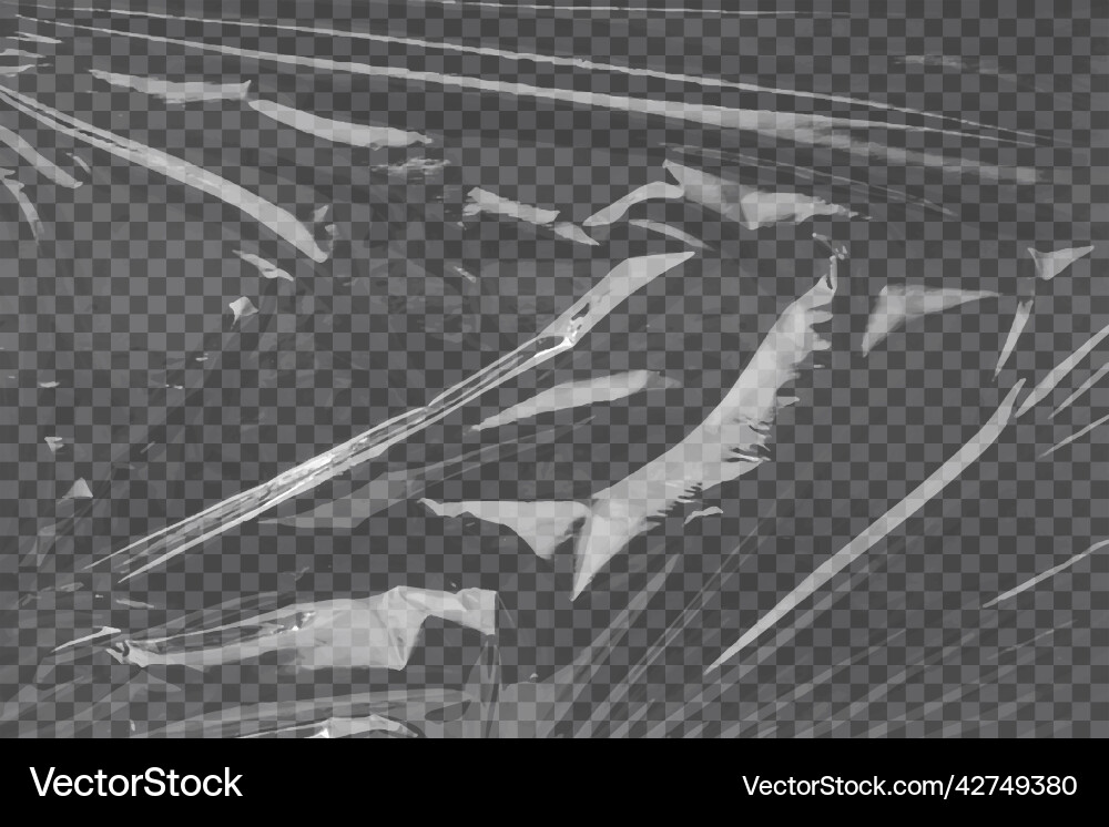 Realistic plastic wrap texture stretched cover Vector Image