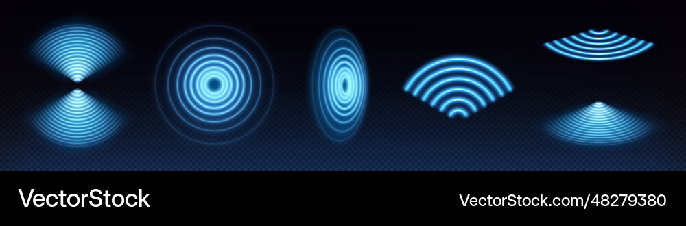 Wifi wave light effect scan sensor sound signal Vector Image