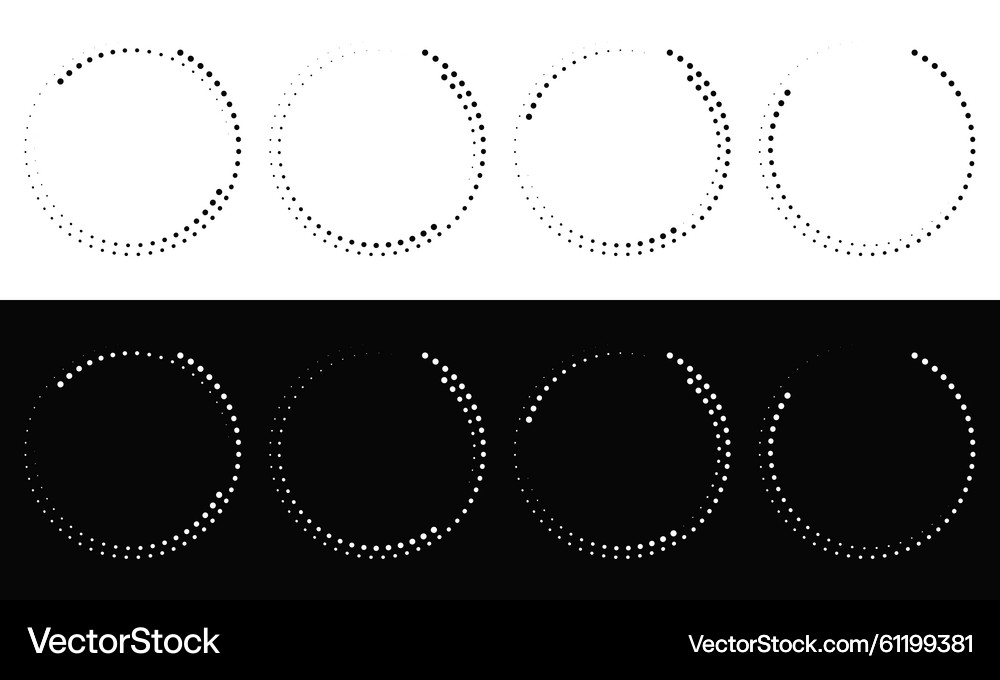 Abstract Round Dotted Frames – Royalty-Free Vector | VectorStock
