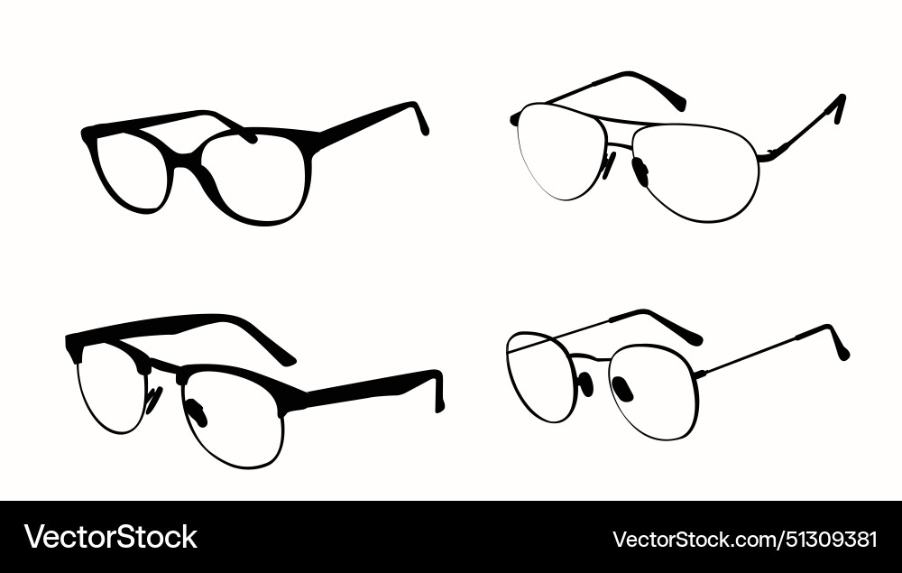 Black and white glasses frames Royalty Free Vector Image