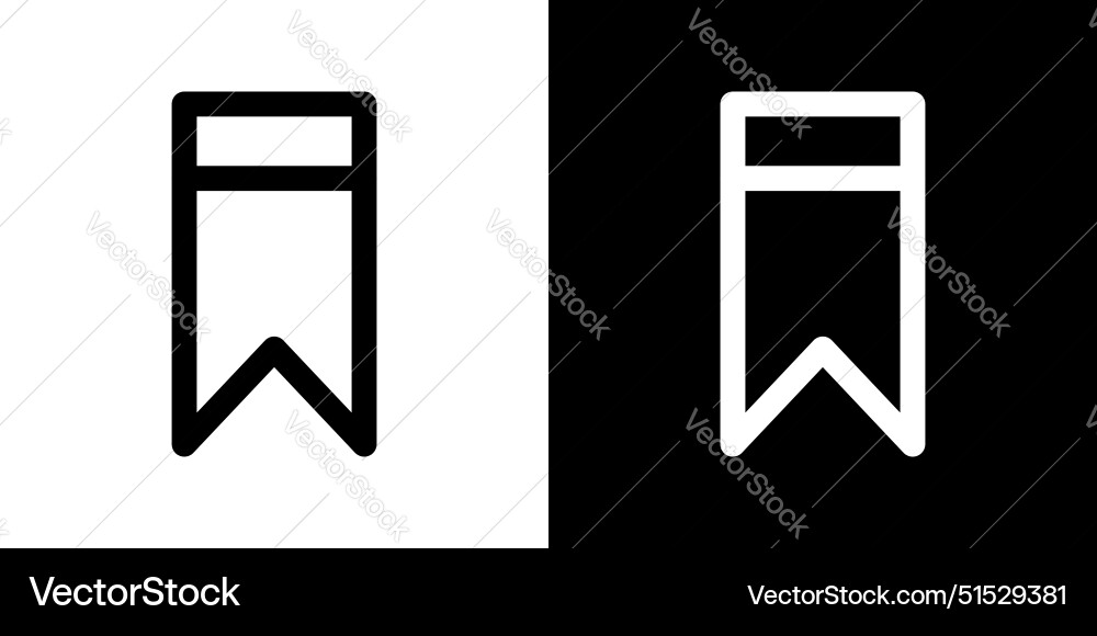 Bookmark icon set book reading ribbon tags Vector Image