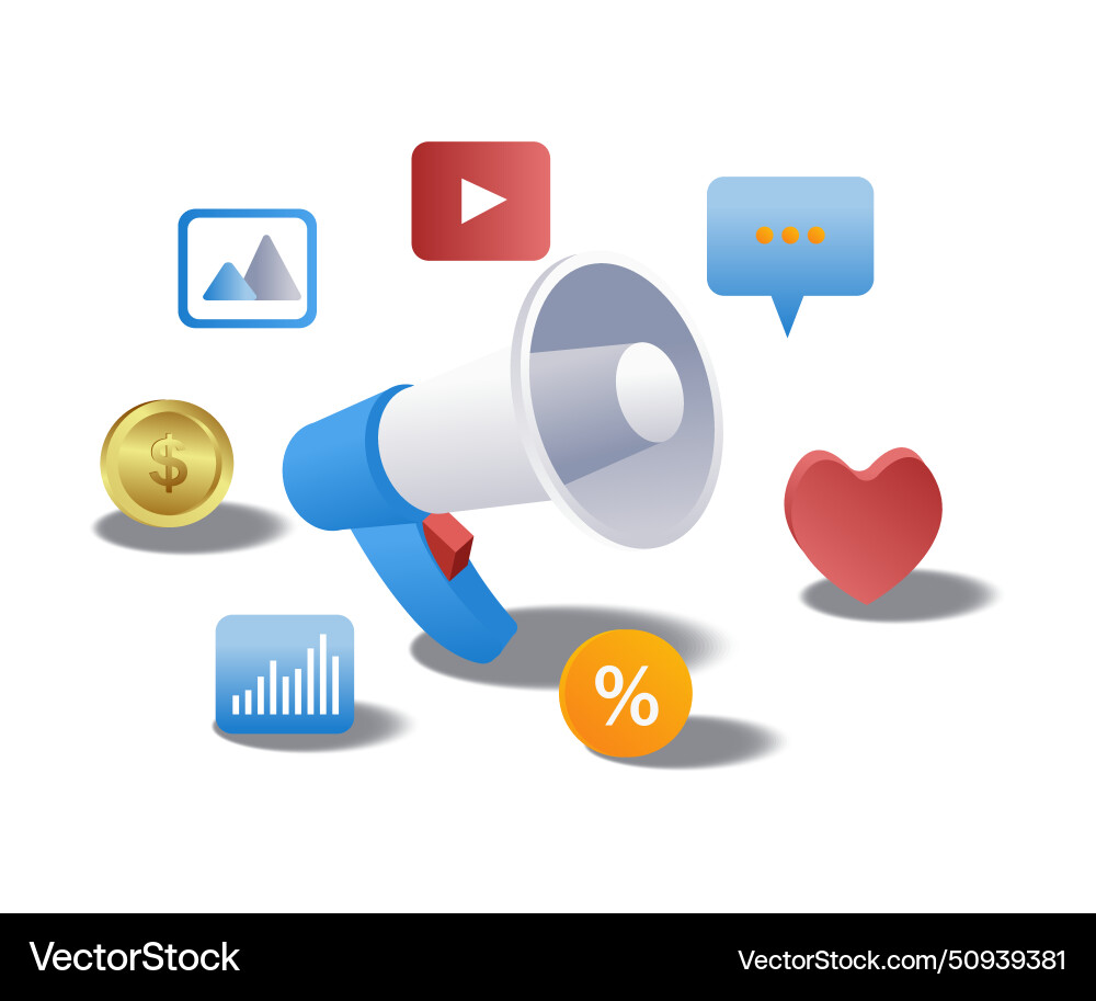 Business digital marketing campaign flat Vector Image