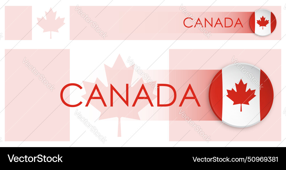 Canada flag horizontal web banner in modern Vector Image