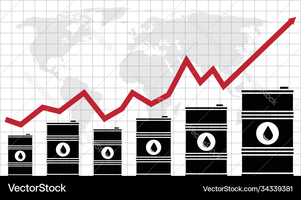 Crude oil price financial chart Royalty Free Vector Image