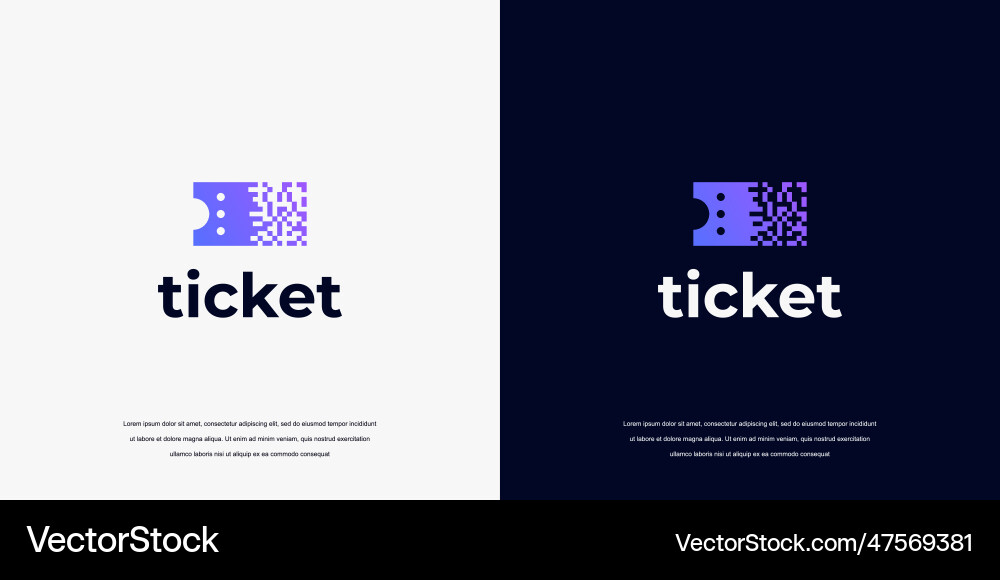 Digital ticket logo design online Royalty Free Vector Image