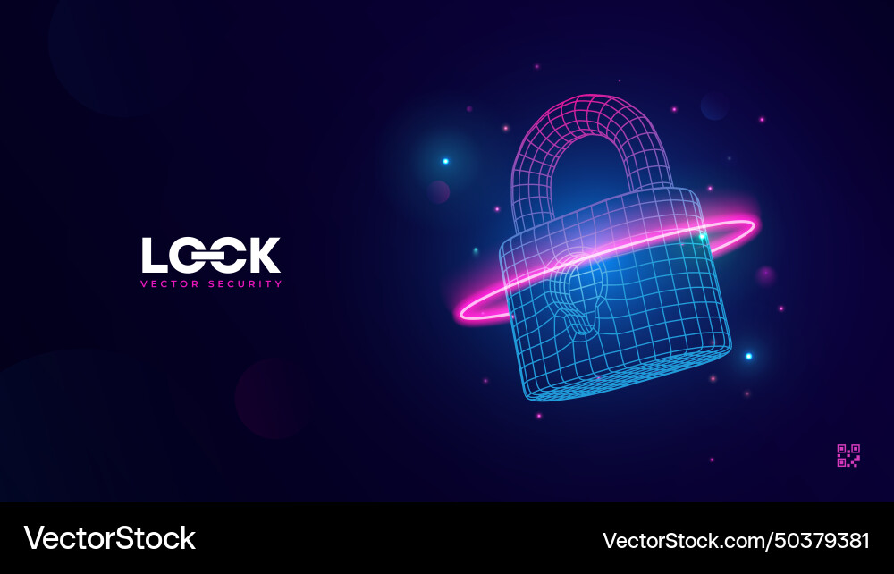 Futuristic cyber security Royalty Free Vector Image