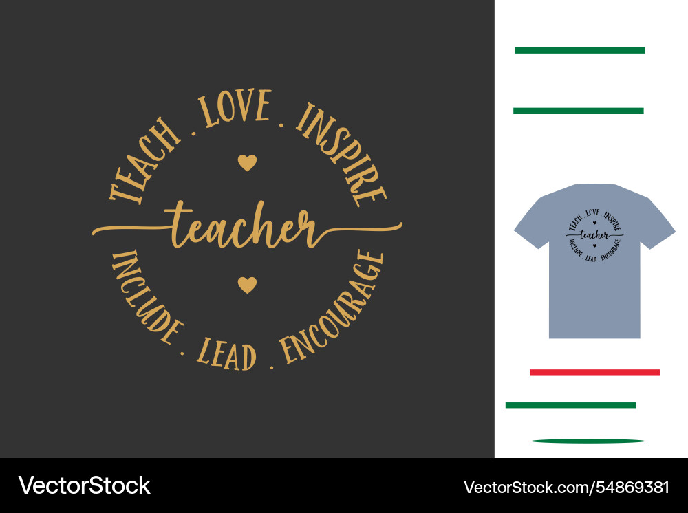 Happy teacher t shirt design Royalty Free Vector Image