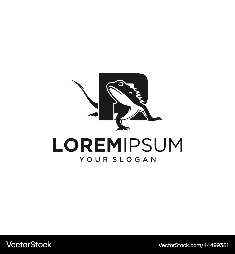 Letter r for reptile logo Royalty Free Vector Image