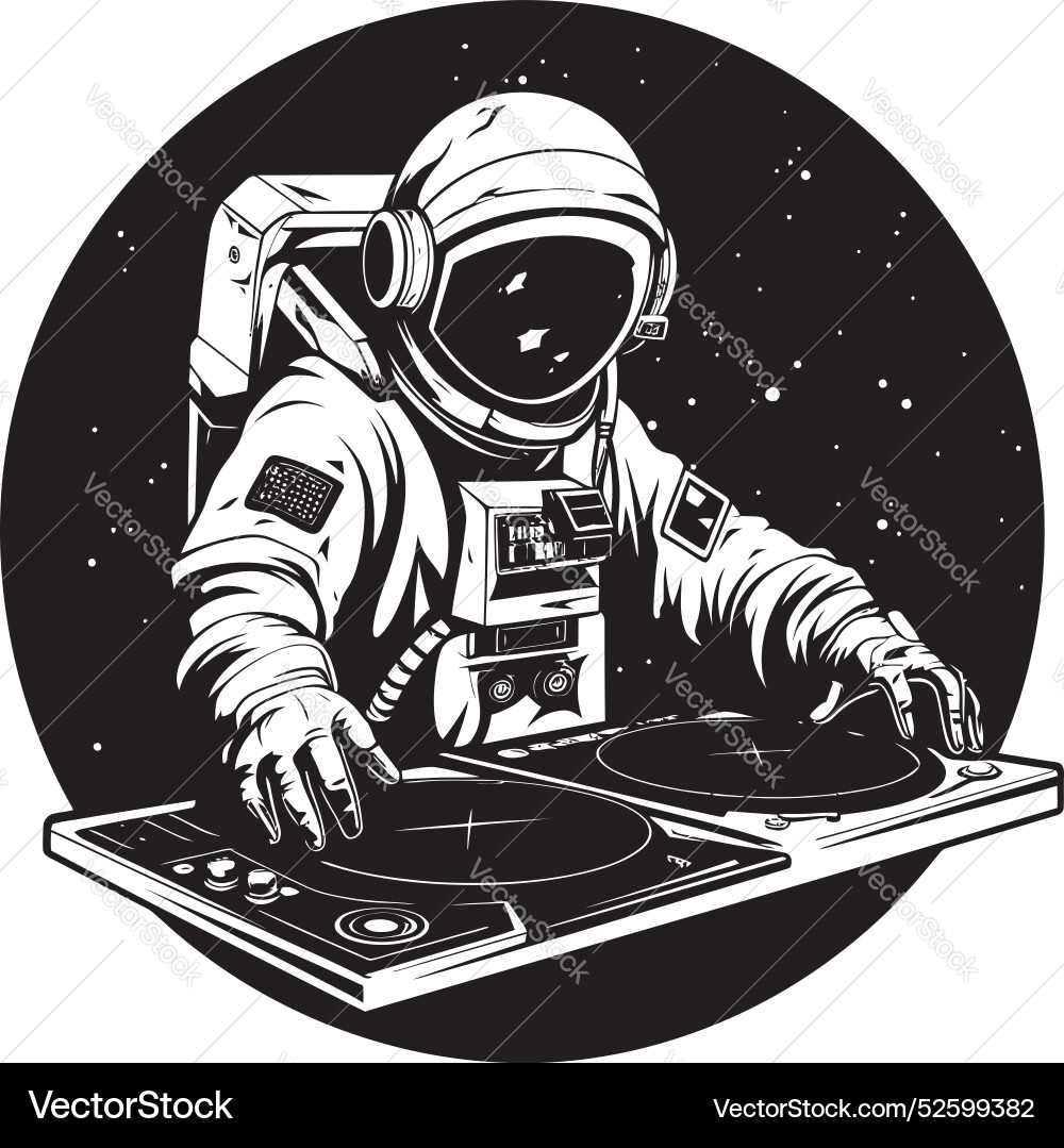 Astro anthems dj astronaut graphics celestial Vector Image