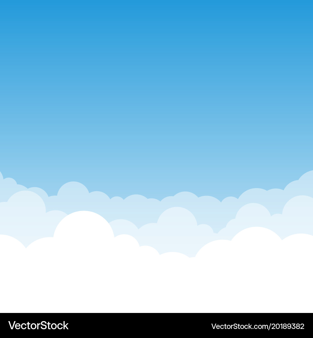 Blue gradient sky and clouds Royalty Free Vector Image