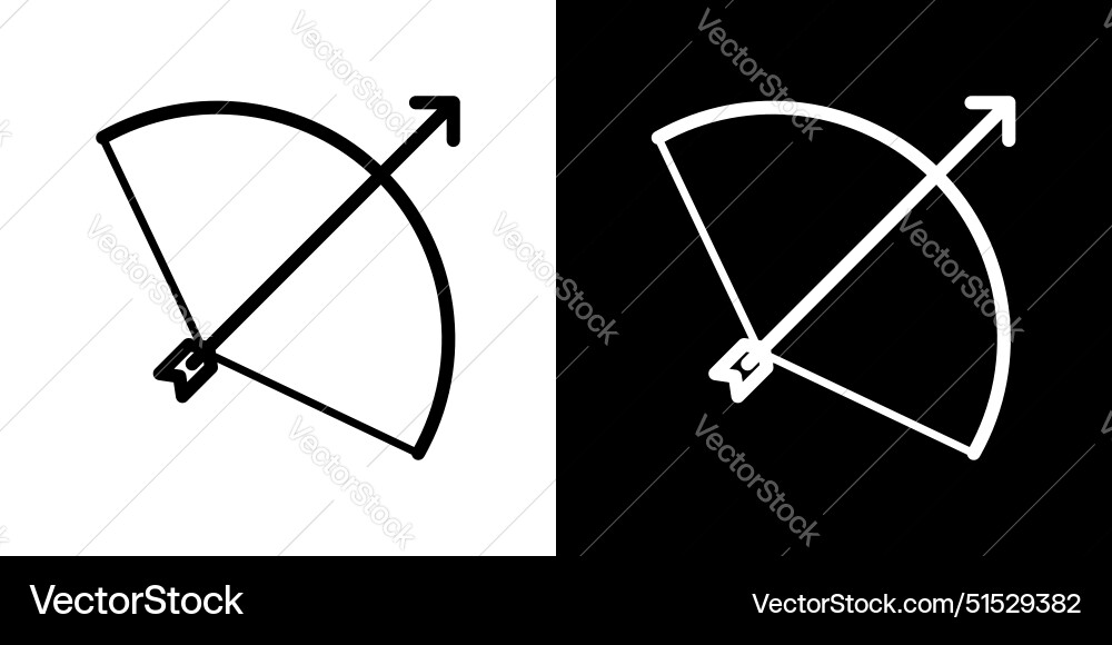 Bow arrow icon set archery and symbol Royalty Free Vector