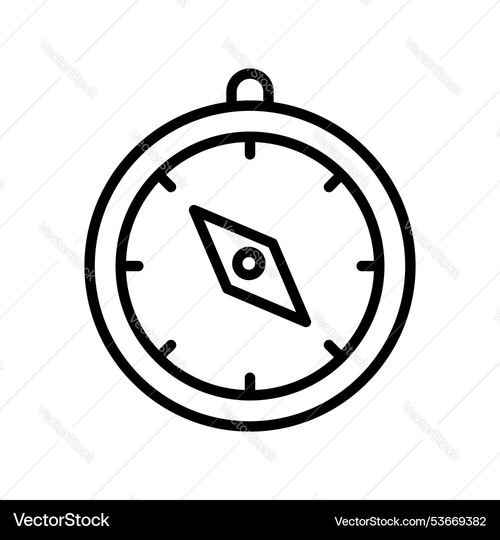 Compass Icon Outline Style Design Isolated Vector Image