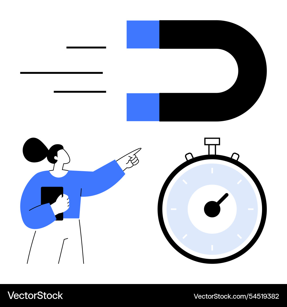 Conceptual elements of attraction direction Vector Image