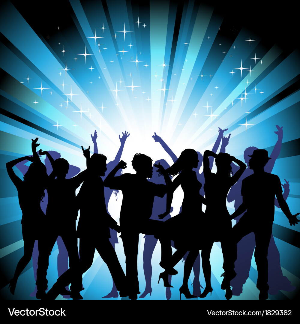 Dancing Silhouettes at a Nightclub Royalty Free Vector Image