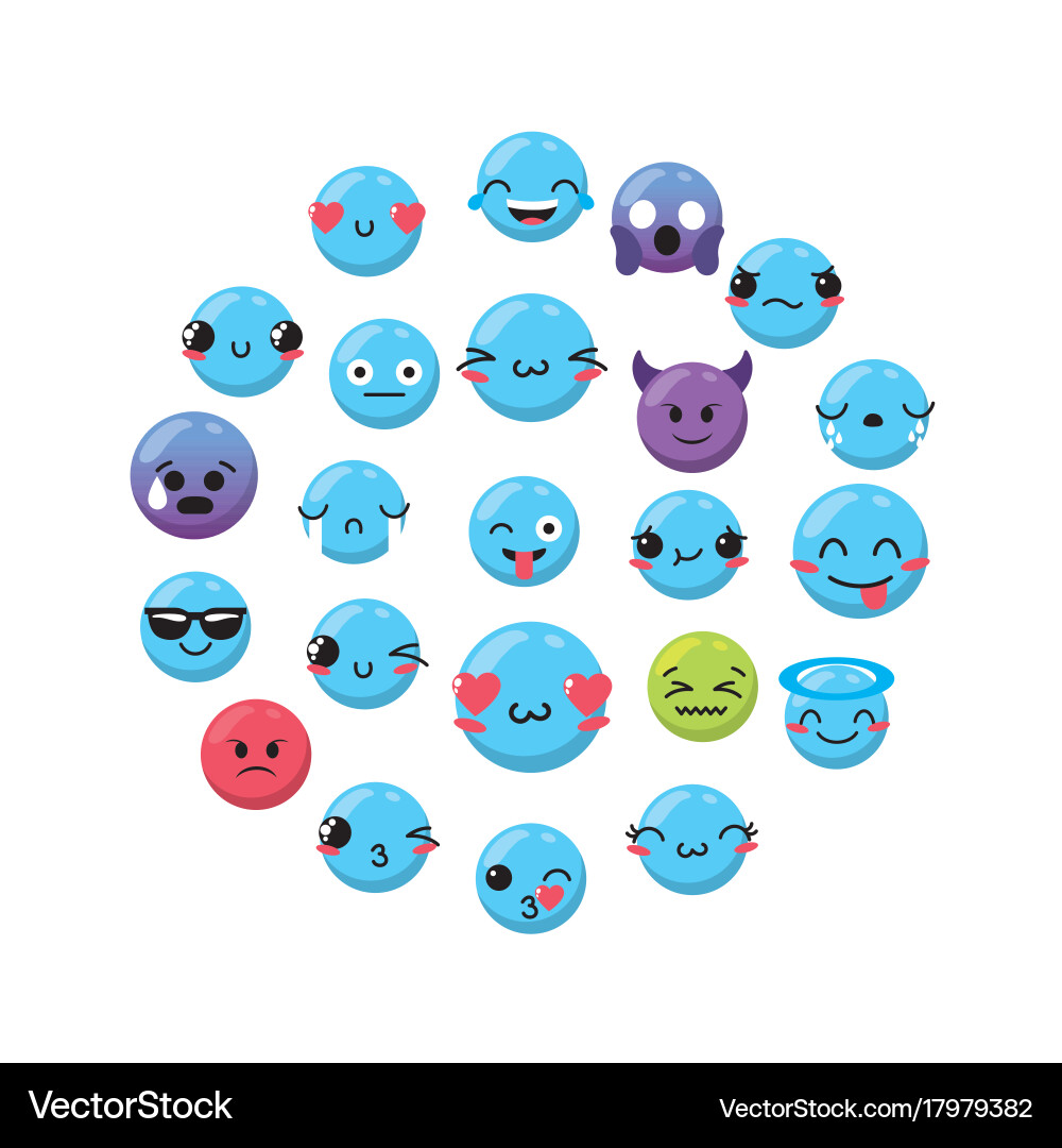 Emoji emoticon expresion background design Vector Image