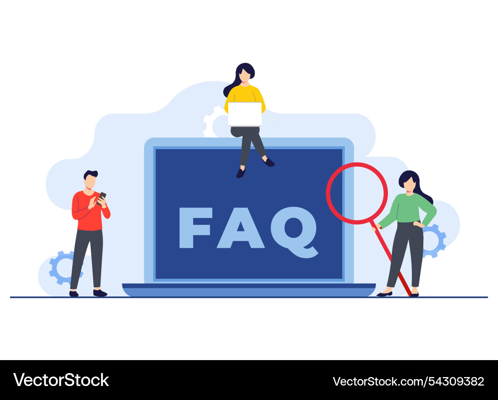 Frequently asked questions flat Royalty Free Vector Image