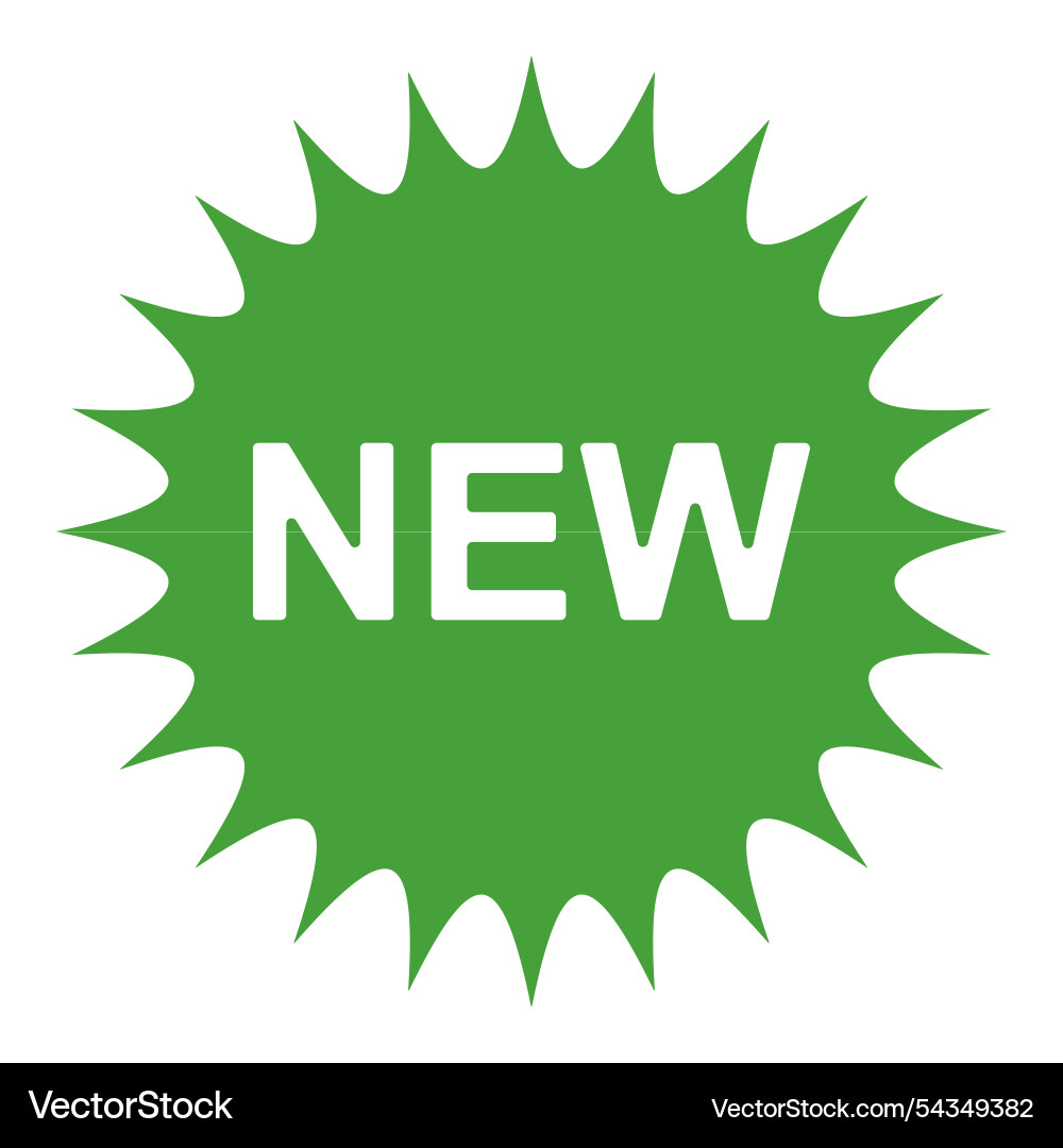 Green burst new label badge tag Royalty Free Vector Image