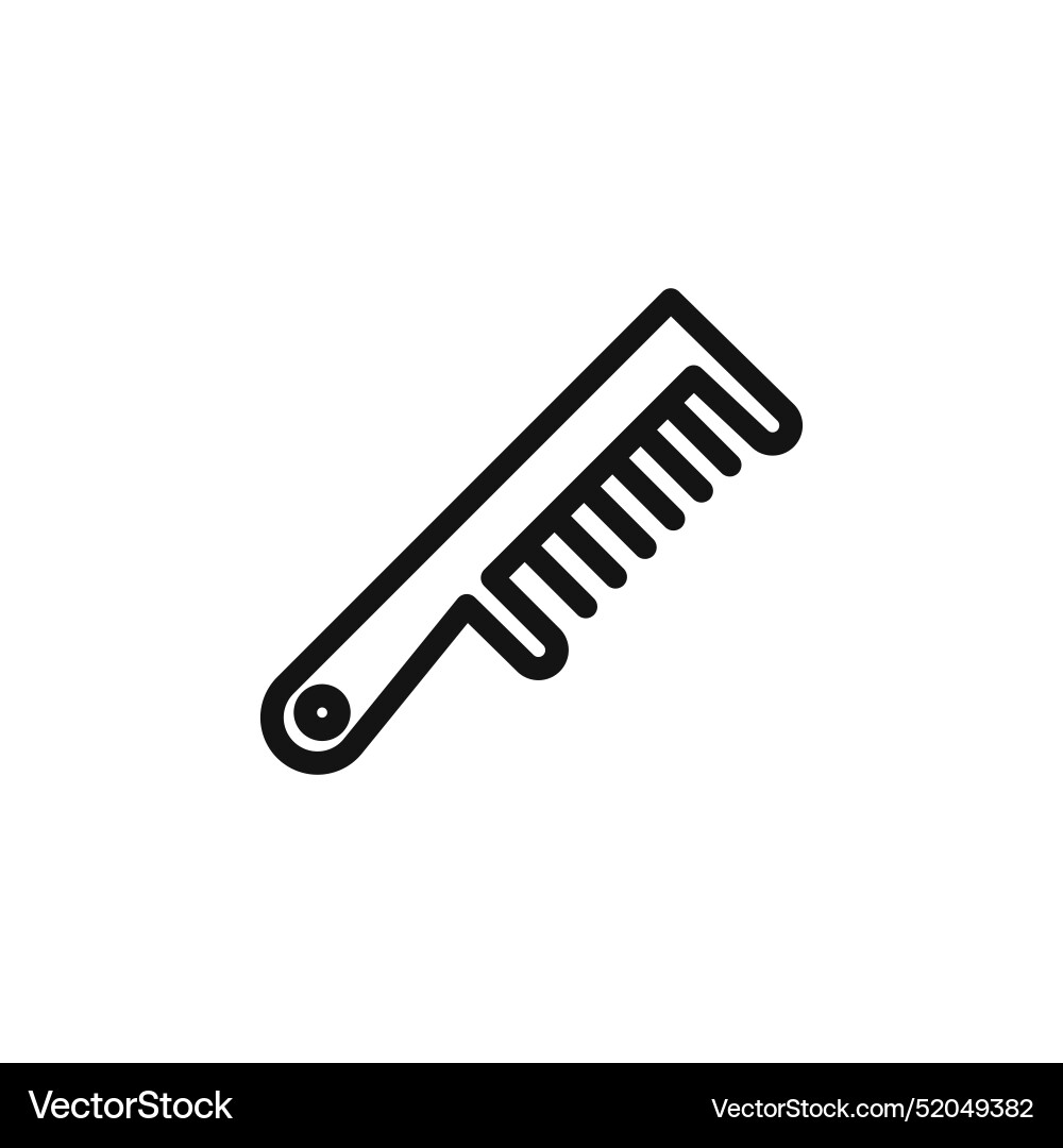 Hair comb icon linear graphics sign Royalty Free Vector