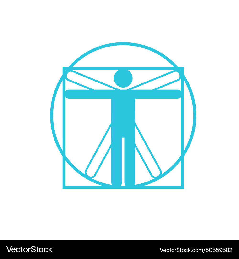 Historical vitruvian man icon divine proportion Vector Image
