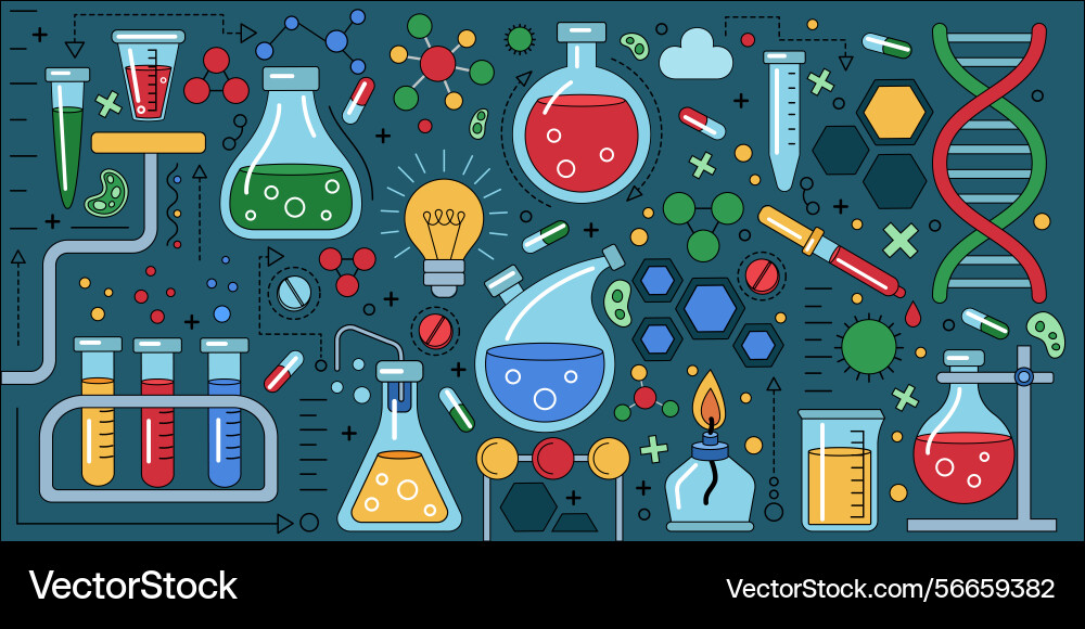 Laboratory background science chemistry lab Vector Image