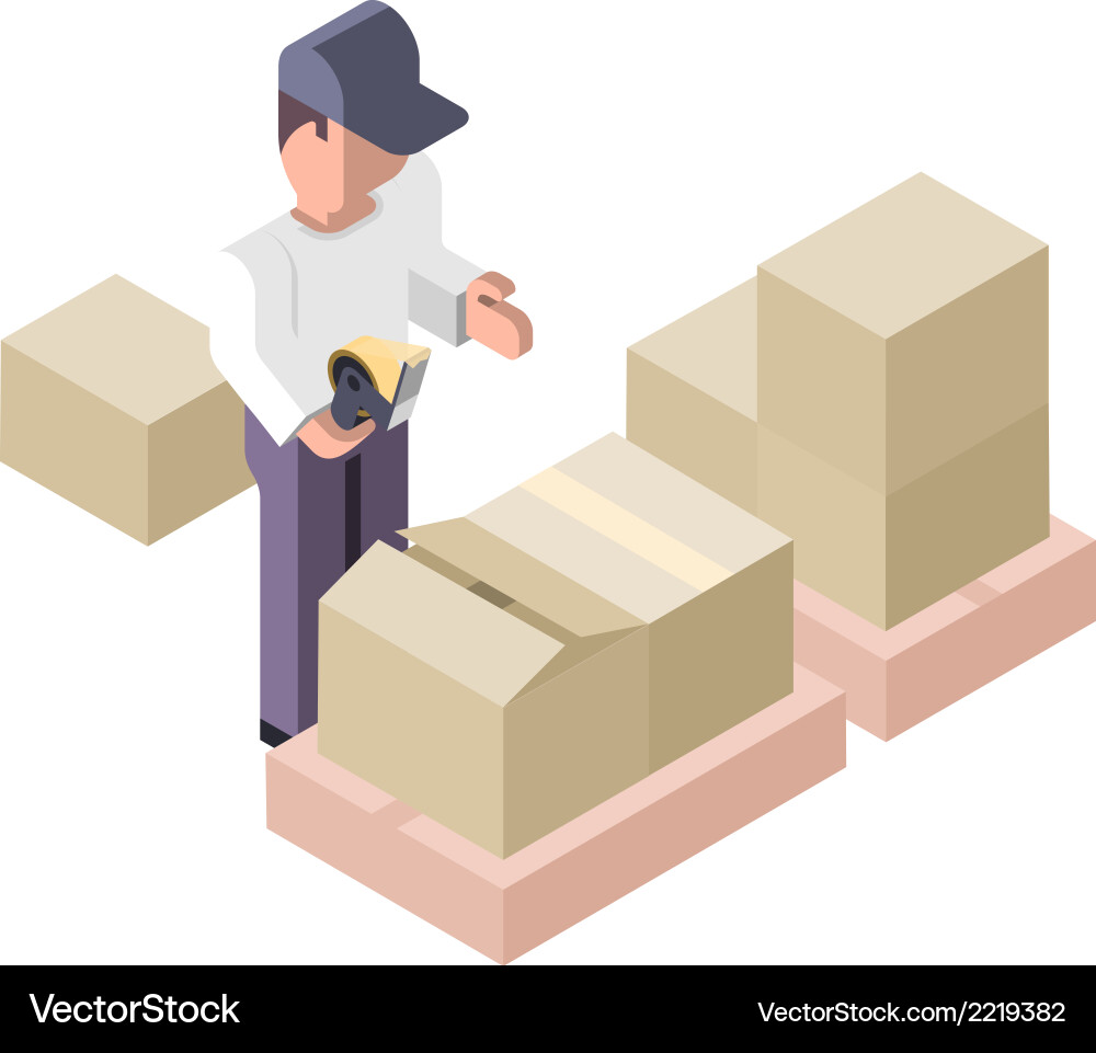 Packing distribution center Royalty Free Vector Image